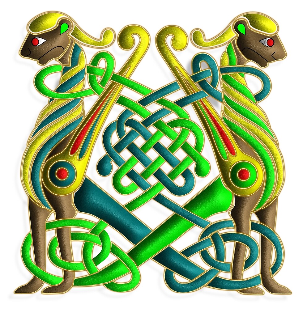 "Celtic Dogs Knotwork Creation" by Paddyarts | Redbubble