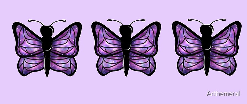 "Cute Galaxy Butterfly Trio " by Arthemeral | Redbubble