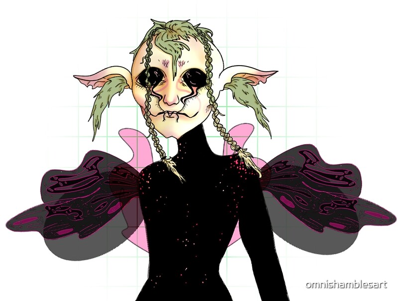 "Dark Futuristic Faerie Creepy Illustration" by omnishamblesart | Redbubble