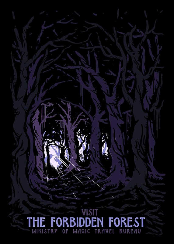 "Visit The Forbidden Forest travel poster" by mathiole | Redbubble