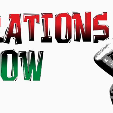 "REPARATIONS NOW/ SLAVE BACK PRINTS, CARDS & POSTERS." Sticker for Sale ...