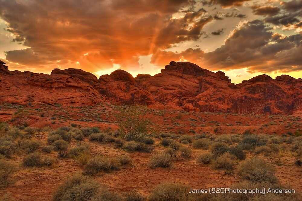 "Explosive Sunset - Valley of Fire" by James Anderson | Redbubble