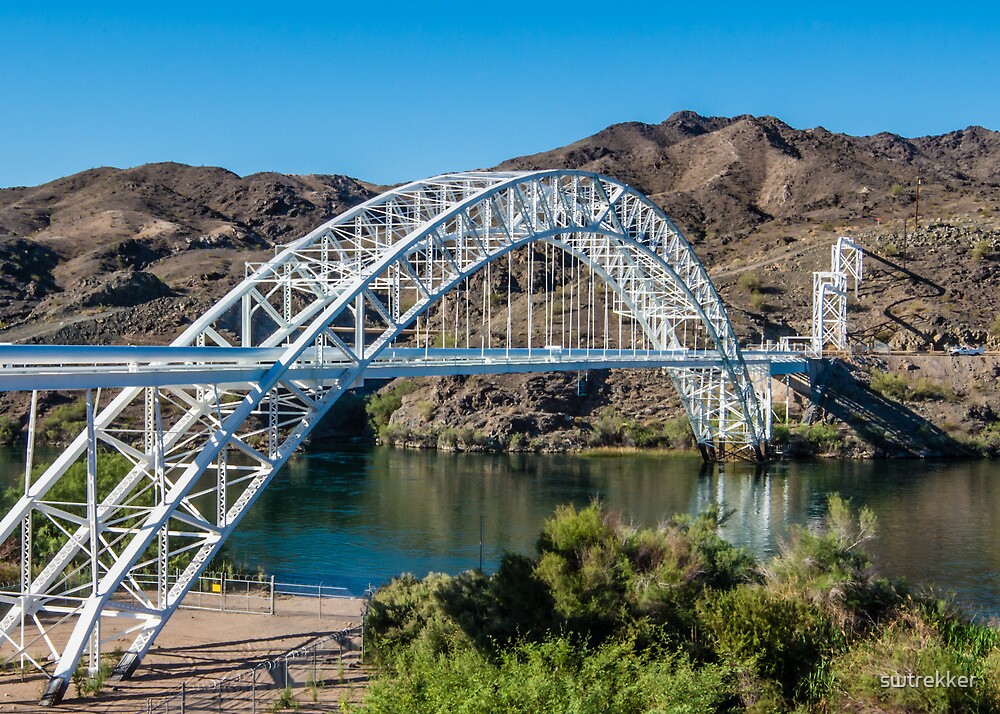 "Old Trails Arch Bridge and mountains, Topock, AZ" by swtrekker | Redbubble