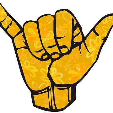 "Yellow Shaka" Sticker for Sale by Nancy Scotch | Redbubble