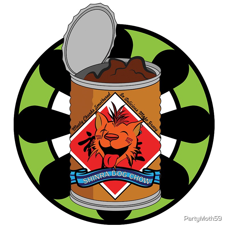 "Shinra Brand Dog Chow" by PartyMoth59 | Redbubble