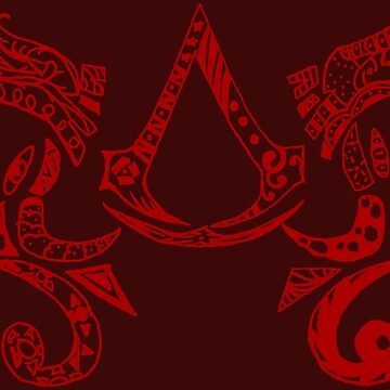 Pegatina for Sale con la obra «Patrón de Assassin's Creed (rojo)» de ...