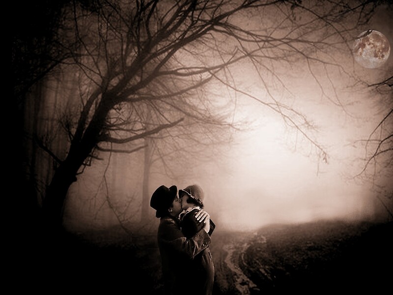 "lovers full moon and fog" by Loui Jover | Redbubble