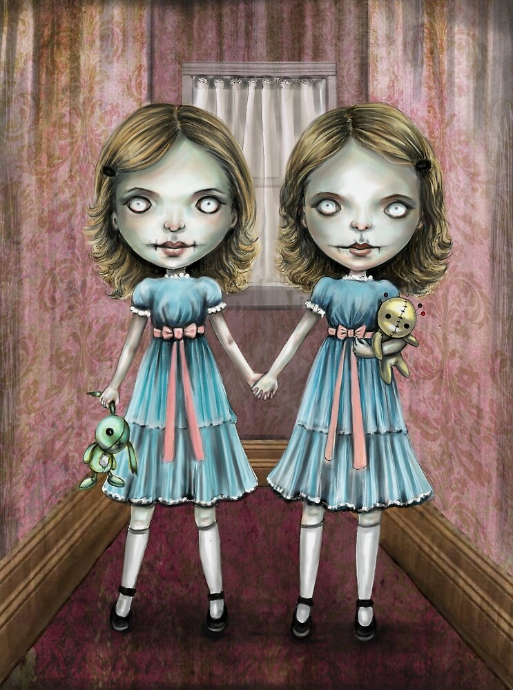 "The Creepy Twins" by DianaLevinArt | Redbubble