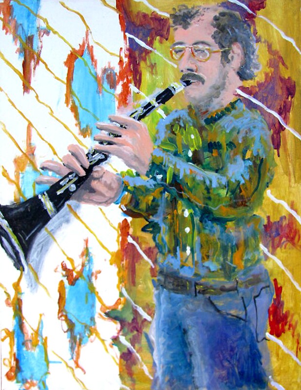 "Man playing a clarinet" by Douglas Durand | Redbubble