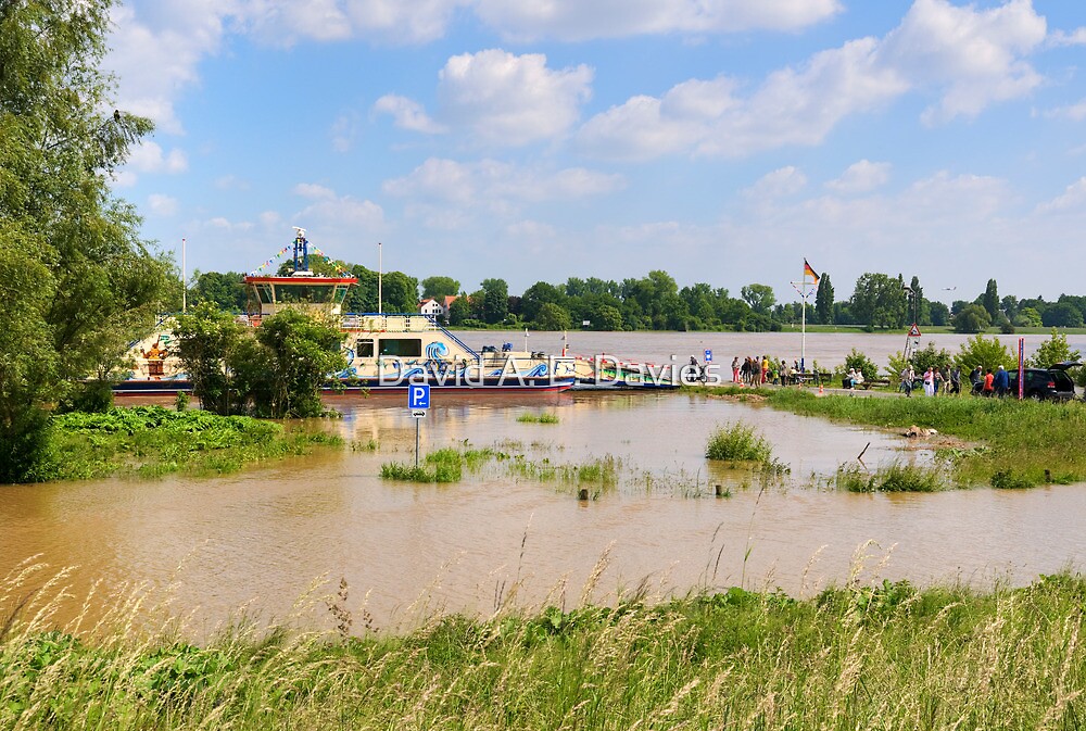 "Rhine ferry at Meerbusch, NRW, Germany." by David A. L. Davies | Redbubble