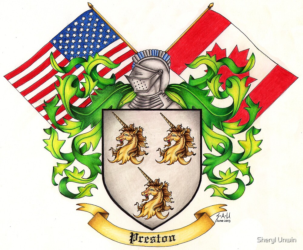 "Preston Family Crest" by Sheryl Unwin | Redbubble