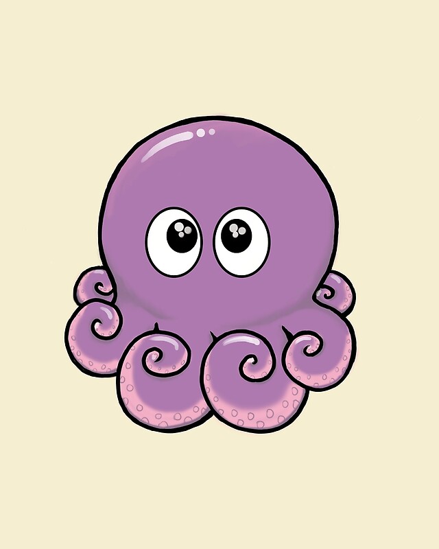"Cute Purple Octopus" by AgZundel | Redbubble