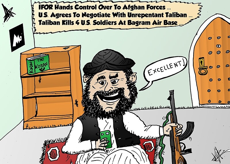 "Happy Taliban Options Caricature" by Binary-Options | Redbubble