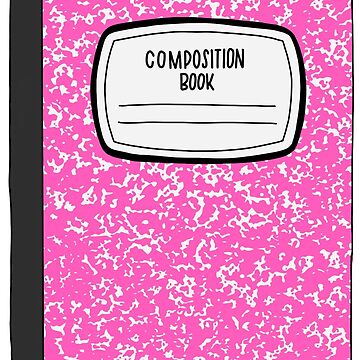 "Pink Composition Notebook" Sticker for Sale by Em Jones | Redbubble