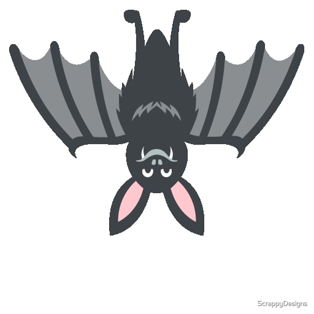 "Bat Emoji Hanging Upside Down" by ScrappyDesigns | Redbubble