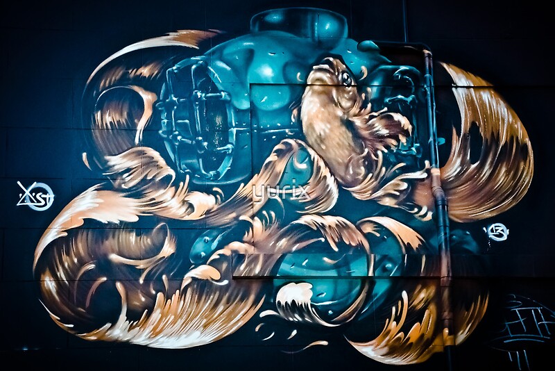 "Fish and Batiscaf Graffiti " by yurix | Redbubble