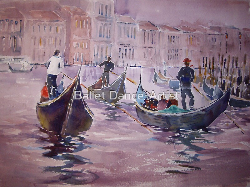 "Gondolas Venice Italy - Boats Art Gallery" by Ballet Dance-Artist ...