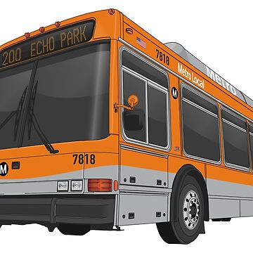 "LA Metro Transit Bus (No Shadow)" Sticker for Sale by Kevin Nelson ...