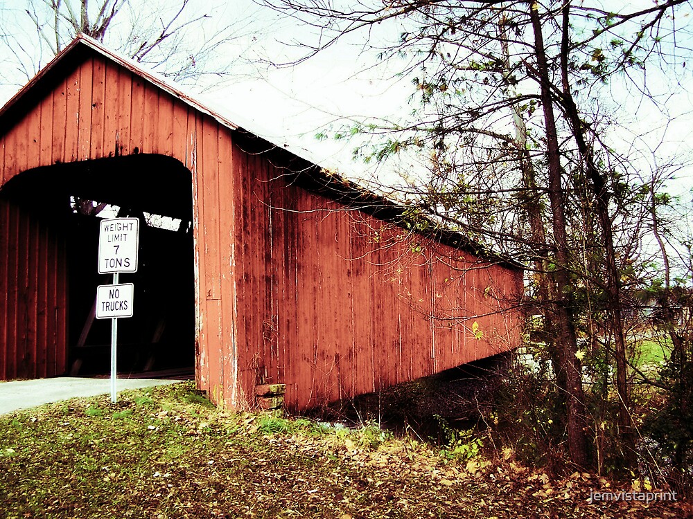 "Covered Bridge rustic photograph landscape nature" by jemvistaprint ...