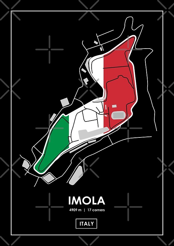 "Imola - Italy Track Map FLAG" by Andrea Anastasio | Redbubble