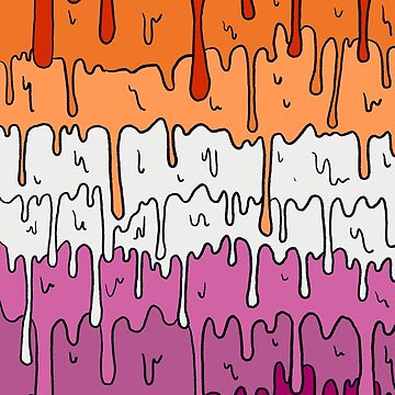 "Pastel Kawaii Melting Lesbian Pride LGBTQ Design" Sticker for Sale by ...