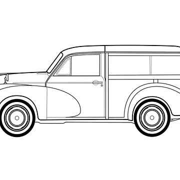 "Morris Minor Traveller line drawing artwork" Tote Bag for Sale by ...