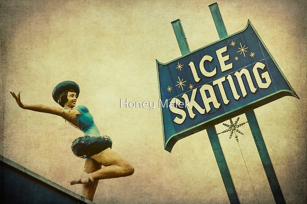 "Ice Skating Rink Vintage Signage" by Honey Malek | Redbubble