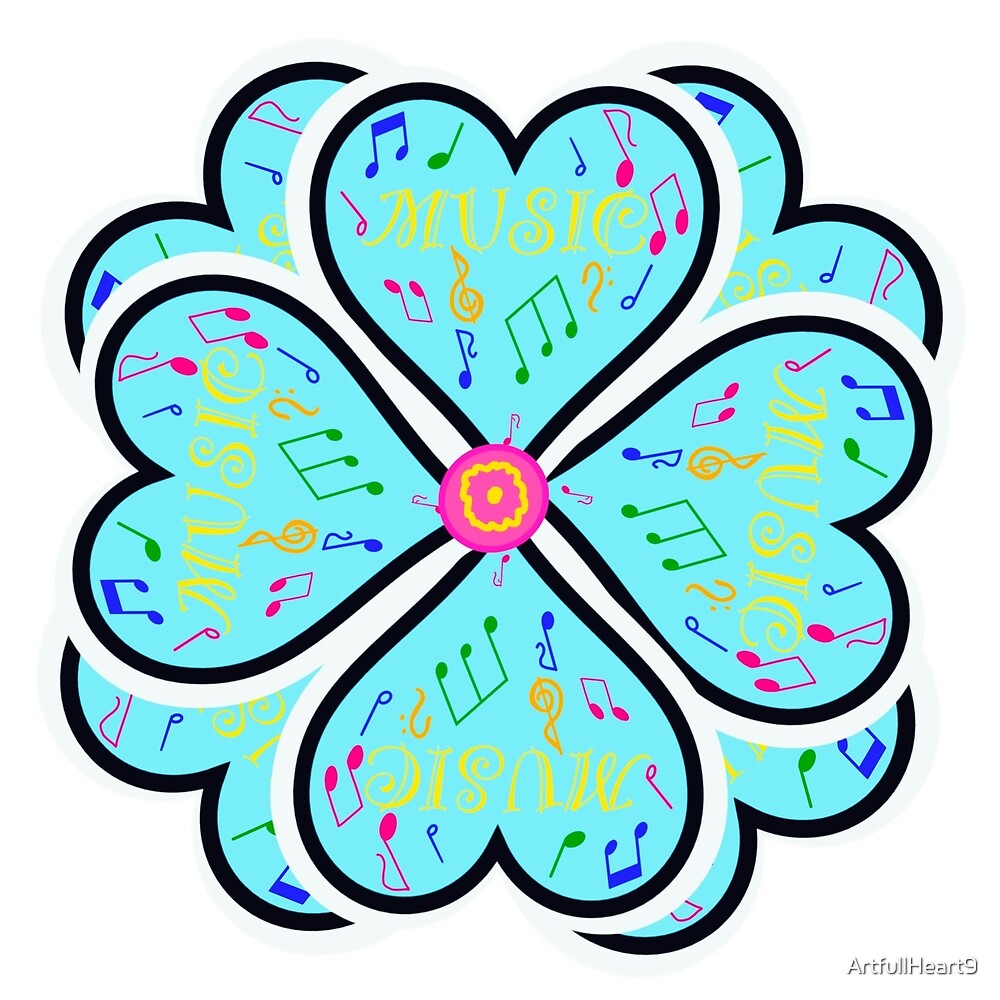 "Music Heart Flower" by ArtfullHeart9 | Redbubble
