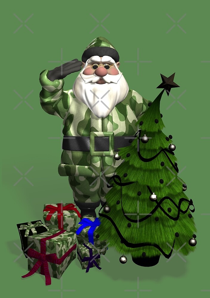 "Santa Claus In Camouflage Dress" by Mythos57 | Redbubble