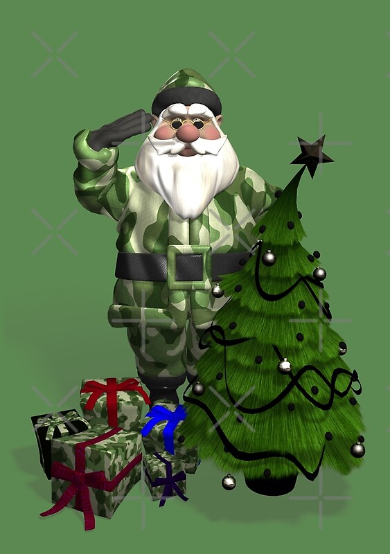 "Santa Claus In Camouflage Dress" by Mythos57 | Redbubble