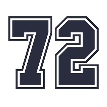 "72 Sports Number Seventy-Two" Sticker for Sale by HelloFromAja | Redbubble