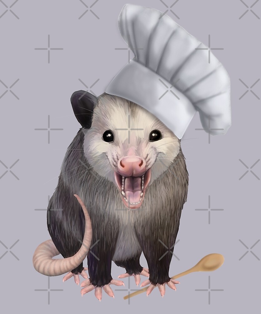"Chef Opossum - cute possum in a chefs hat" by Mehu | Redbubble