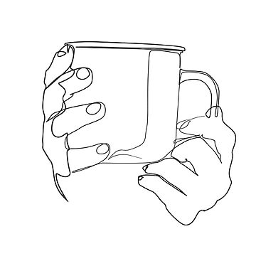 "One Line Art Coffee Mug Line Drawing" Mounted Print for Sale by ...