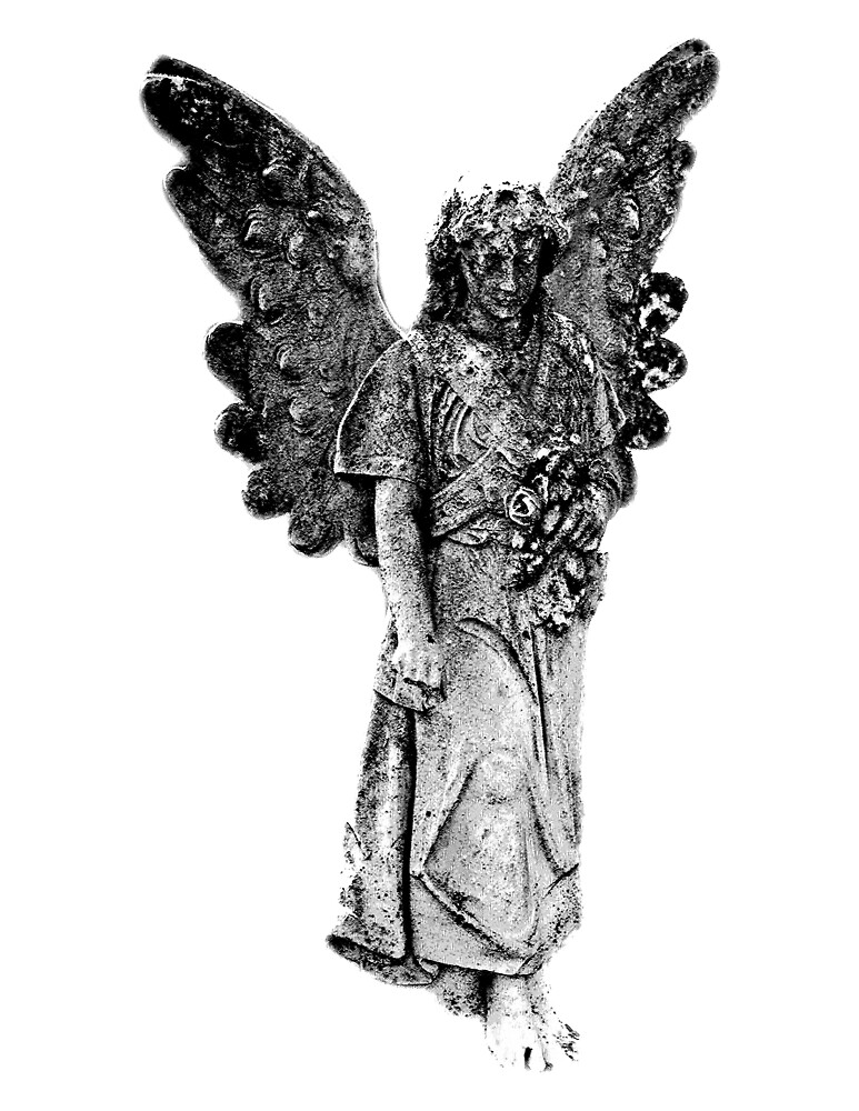 "Graveyard Weeping Angel. Creepy Halloween Digital Engraving Image" by ...