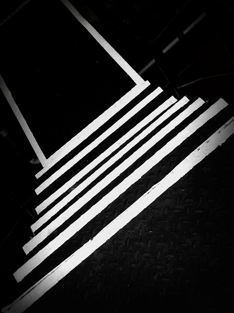 "Going Down Steps On a White Line" by paintingsheep | Redbubble