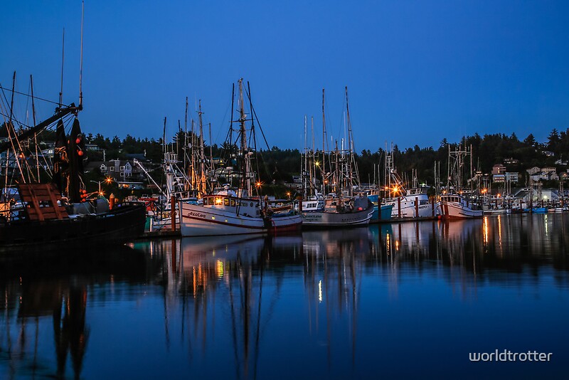 " Fishermen's Harbor, Newport, Oregon" by worldtrotter | Redbubble