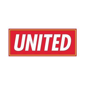 "United" Sticker for Sale by FootyFirst | Redbubble
