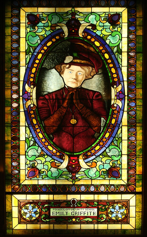 "Emily Griffith Stain Glass Window" by Rob Chiarolli | Redbubble