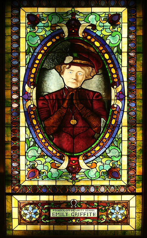 "Emily Griffith Stain Glass Window" by Rob Chiarolli | Redbubble