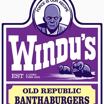 "Windu's Old Republic Banthaburgers" Sticker for Sale by nikoby | Redbubble
