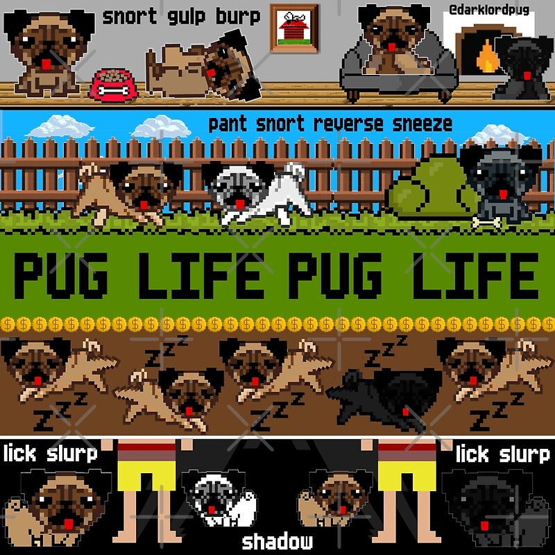 "PUG LIFE PIXEL" by darklordpug | Redbubble