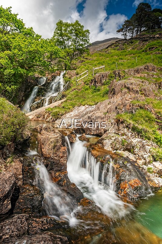 "Watkin Path Waterfall Wales" by Adrian Evans | Redbubble