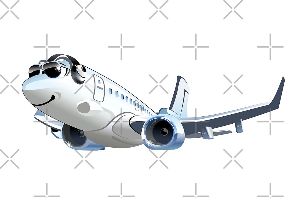 "Cartoon Airliner Boeing 737" by Mechanick | Redbubble