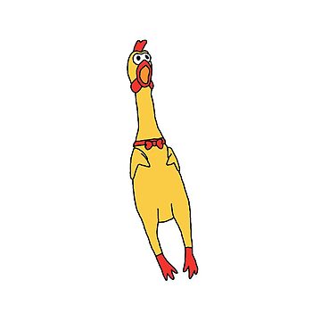 "Rubber Chicken" Sticker for Sale by noodleoodleooo | Redbubble
