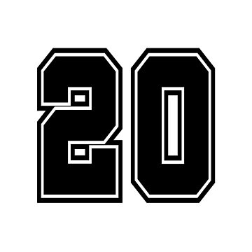 "20 back number college style football soccer number" Sticker by ...