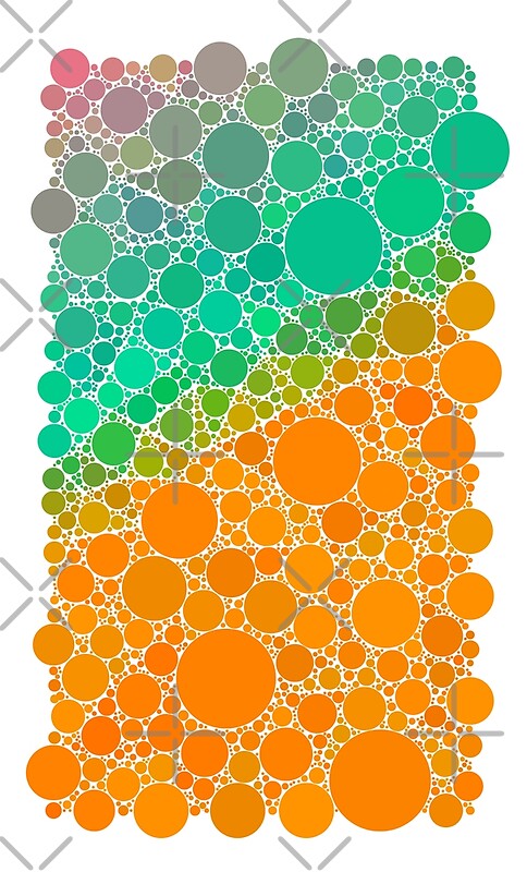 "Green Forest Sunrise Orange Geometric Polka Dot Pattern " by patternsoup | Redbubble