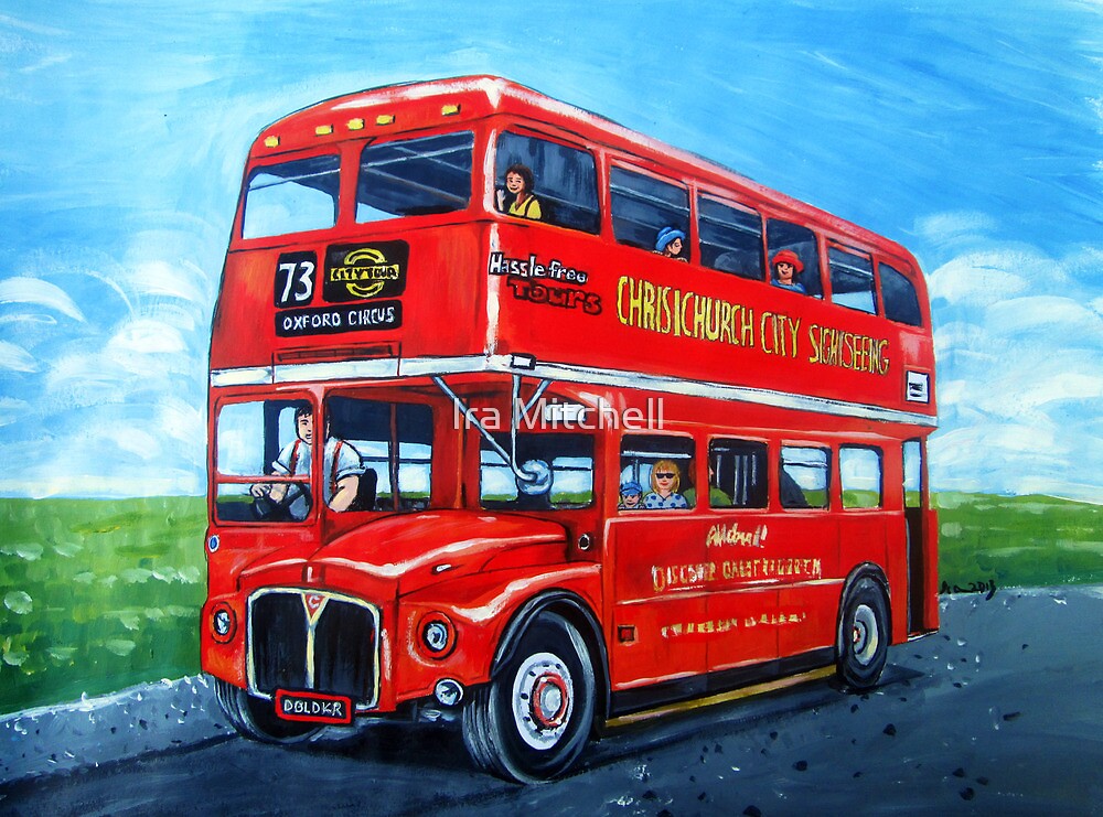 "Double Decker London Bus" by Ira Mitchell | Redbubble