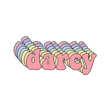 "darcy name sticker" Sticker for Sale by youtubemugs | Redbubble