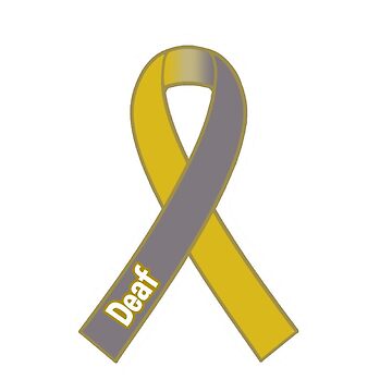 "Deaf Awareness Ribbon" Sticker for Sale by MarigoldMail | Redbubble