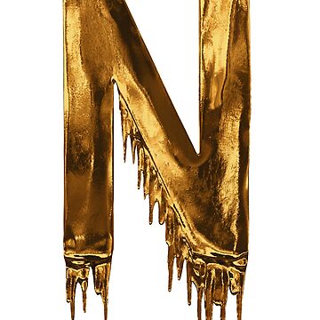 "Gold Drip Alphabet Letter N" Art Print for Sale by MPowerTeez | Redbubble